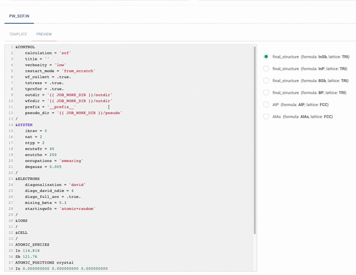 Workflow Tab - Mat3ra Documentation