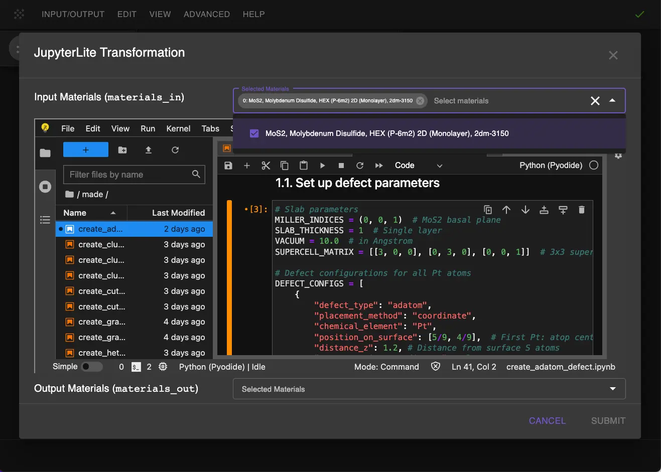 Pt Adatoms Island on MoS2 - Mat3ra Documentation